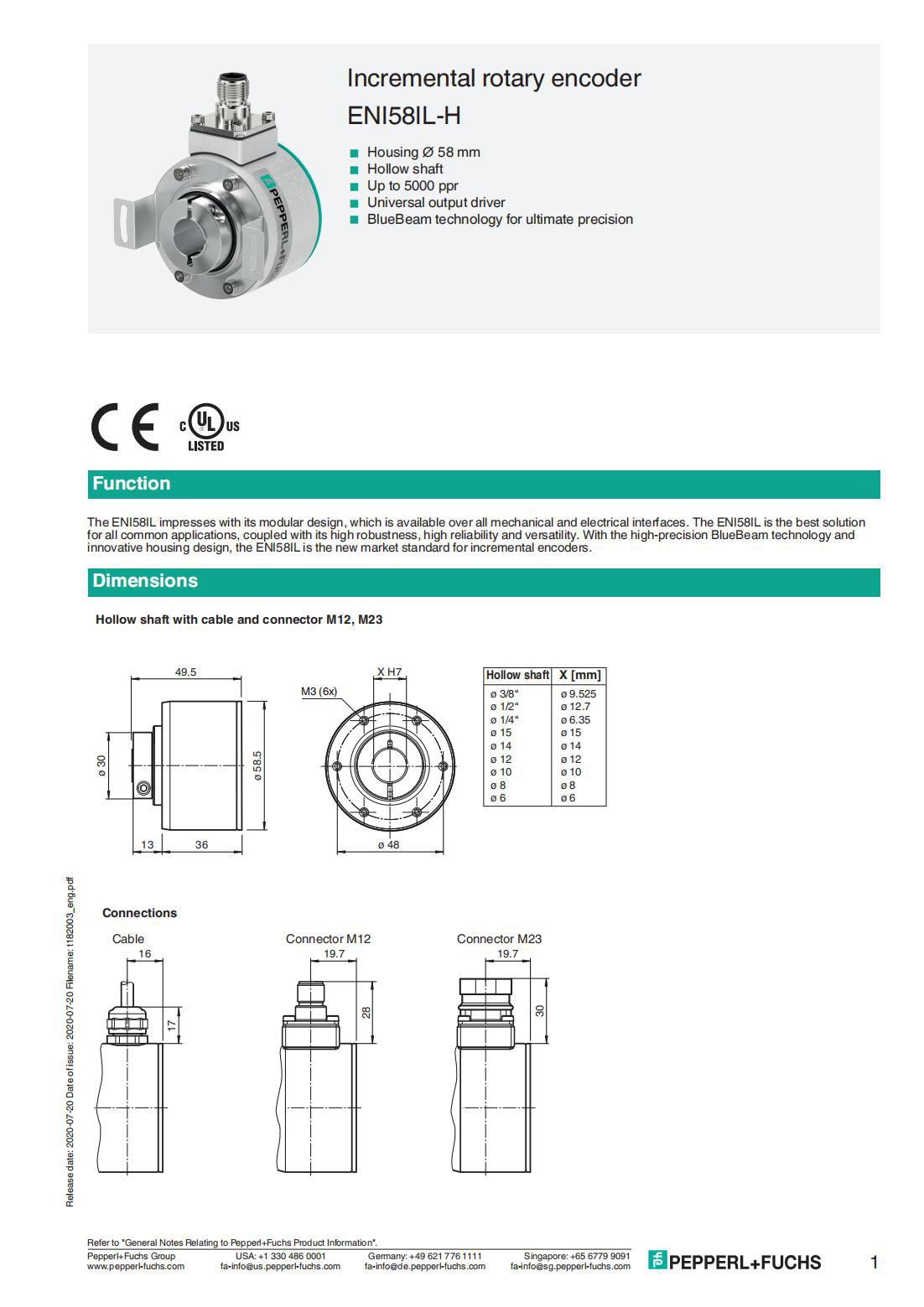倍加福ENI58IL-H10BA5-1024UD1-RC1编码器增量型283627-100234-阿里巴巴