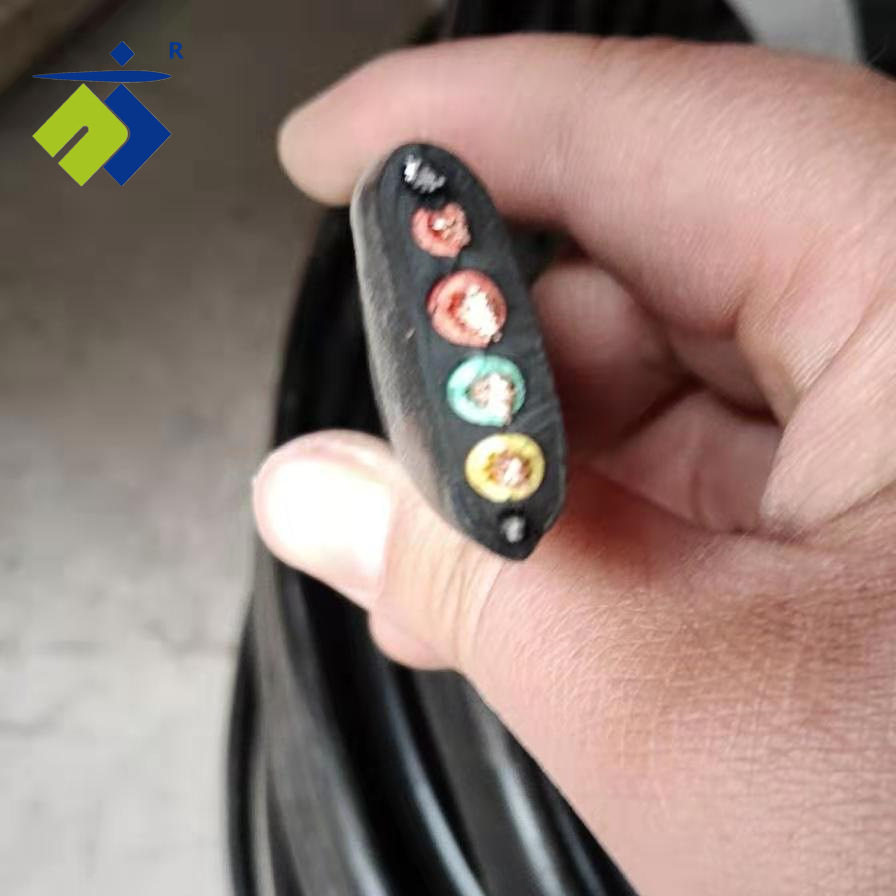 扁电缆3/4/5*4+1芯4平方三相五四五线YFFBG加钢丝丁青橡胶扁线-阿里巴巴