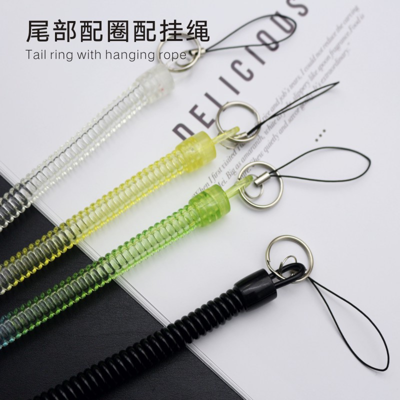 厂家大量现货批发塑料弹簧绳 环保钥匙扣弹簧线 伸缩安全防丢绳-阿里巴巴