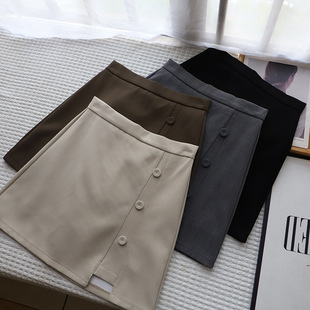 [比正]2024秋冬新高腰时尚显瘦A字西装薄半身裙防走光短裙女2816-阿里巴巴