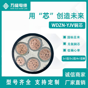 厂家直销电力电缆 WDZN国标铜芯电力电缆 YJV4+1芯中低压电缆-阿里巴巴