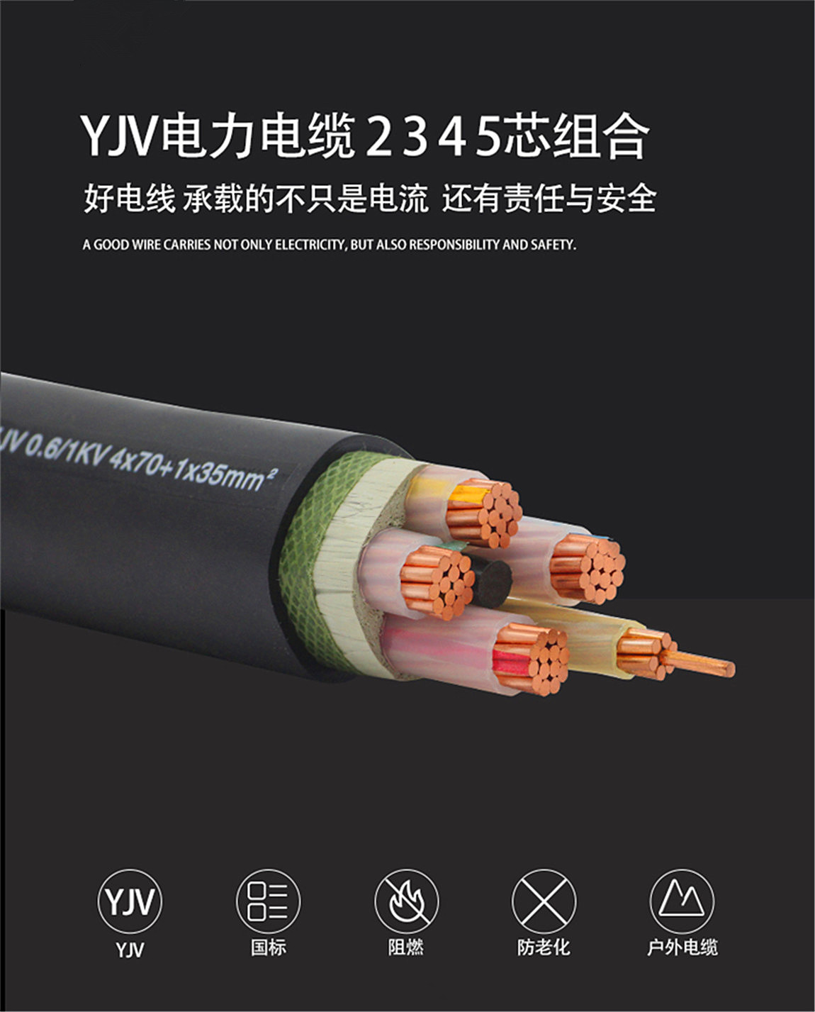 厂家直供珠江电缆WDZ-YJY/ZC-YJV-5*4铜芯国标阻燃环保电力电缆-阿里巴巴