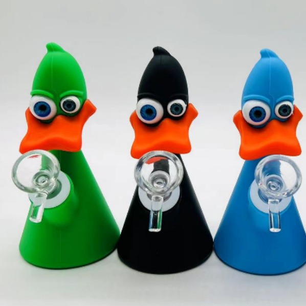 鸭子水烟壶 硅胶Duck water pipe烟斗 Silicone Pipe-阿里巴巴