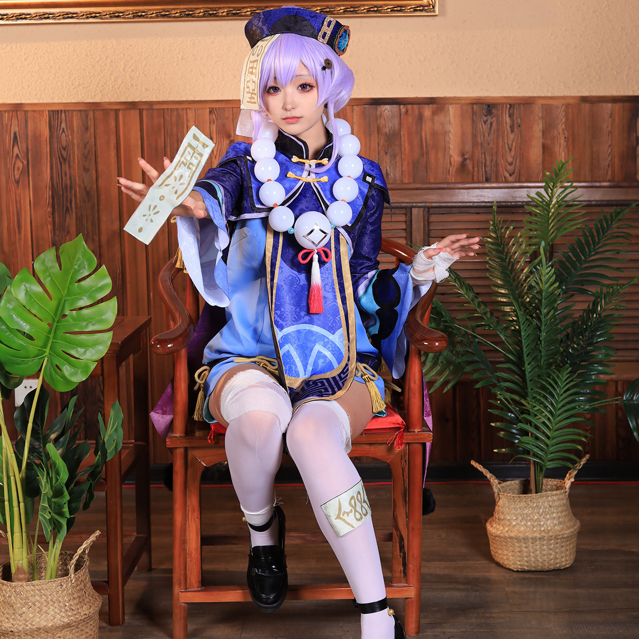 原神cos七七cosplay女装小僵尸萝莉可爱套装cosply服装女-阿里巴巴