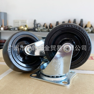 日本hammercaster锤牌日式脚轮3寸黑色橡胶轮万向滑轮420G-R 75mm-阿里巴巴