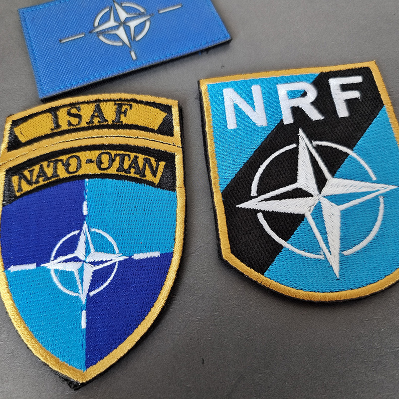 nato-otan北约旗帜臂章刺绣魔术贴章isaf军迷战术徽章反光布贴-阿里巴巴