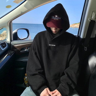 WE11DONE TRACK美式高街小标印花连帽卫衣加绒男女情侣款-阿里巴巴