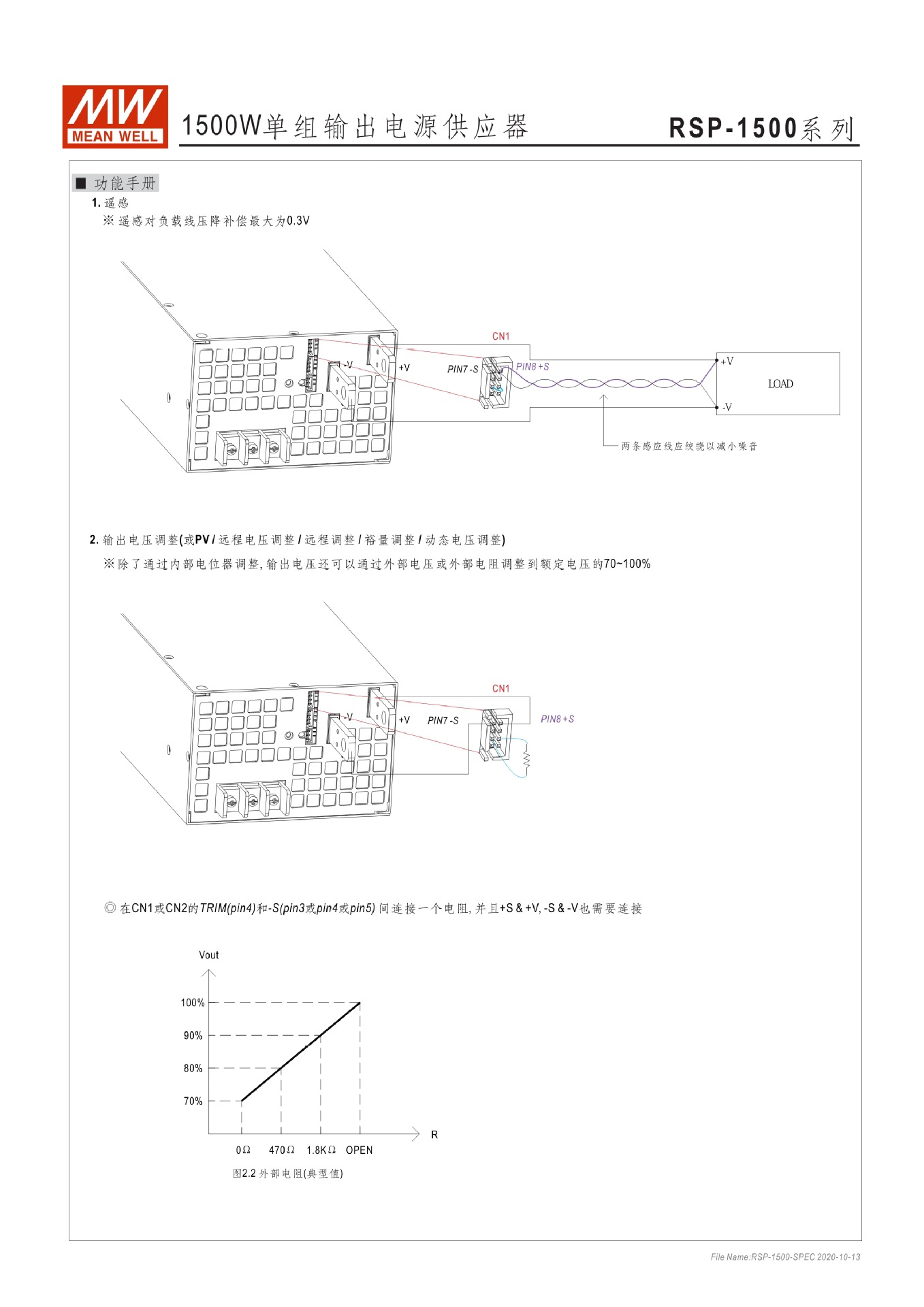 台湾明纬RSP-1500-15 1500W 15V 100A PFC可调电压可并联开关电源-阿里巴巴