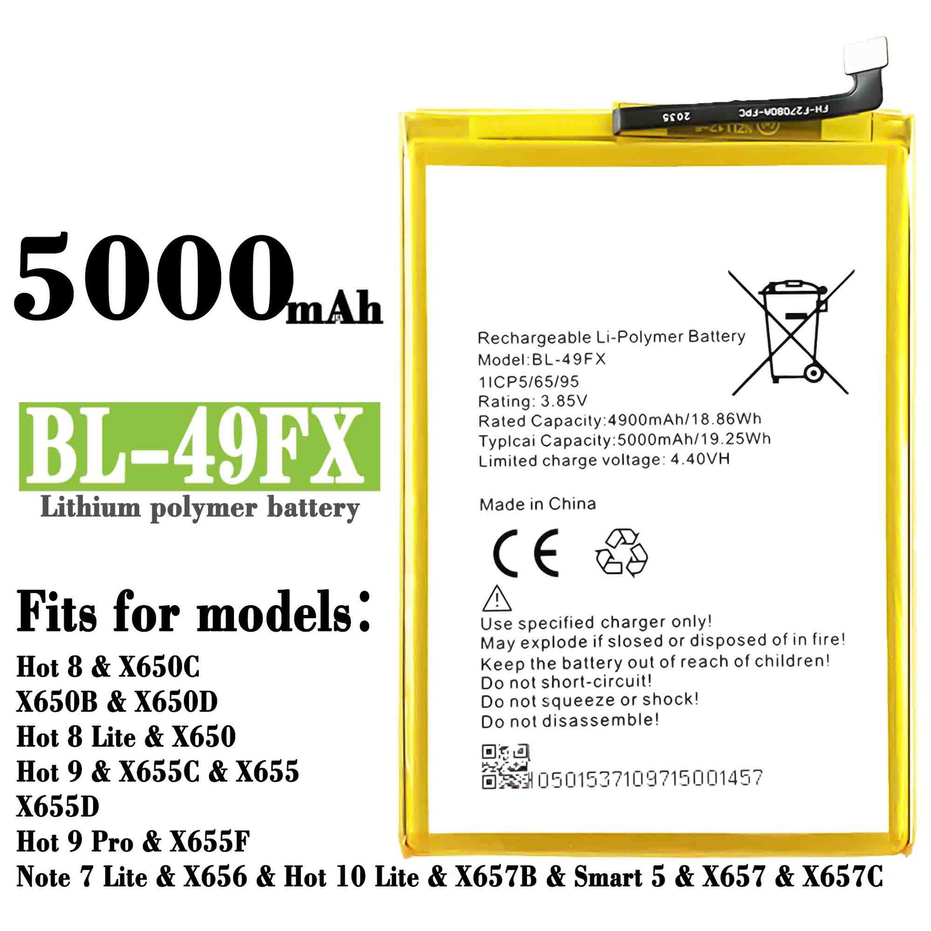 适用于传音Hot 8/X650/Hot 9手机电池49FX内置充电板工厂批发外贸-阿里巴巴