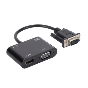 1 in 2 output VGA to HDMI VGA adapter HD 1080P VGA splitter-阿里巴巴