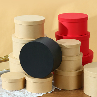 现货圆柱圆形礼盒圆形伴手礼盒子圆形纸盒圆礼盒牛皮纸圆盒批发-阿里巴巴