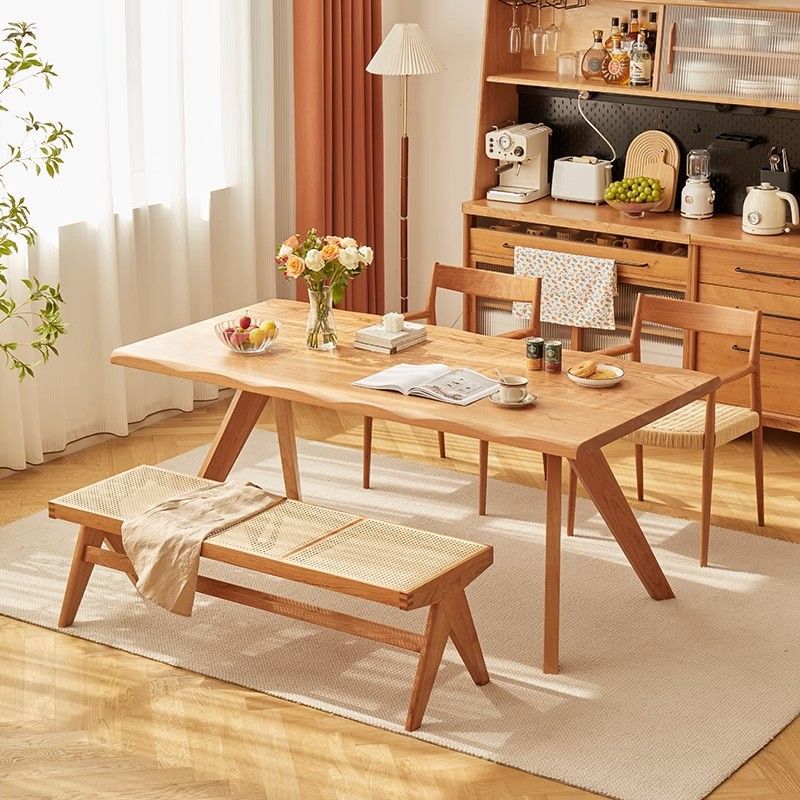 Japanese Style Solid Wood Dining Table Rectangular Whale Dining Table ...