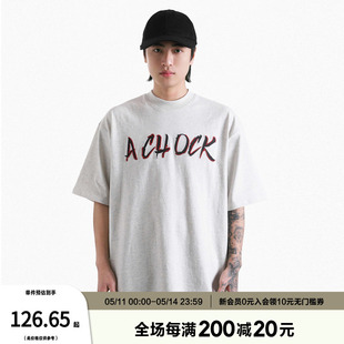 【Achock官方店】 国潮原创设计刺绣logo短袖情侣圆领打底衫t恤无-阿里巴巴