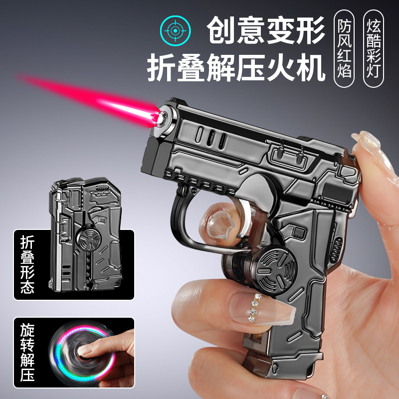 Qunhao 705A New Deformed Folding Decompression Lighter Windproof Red ...