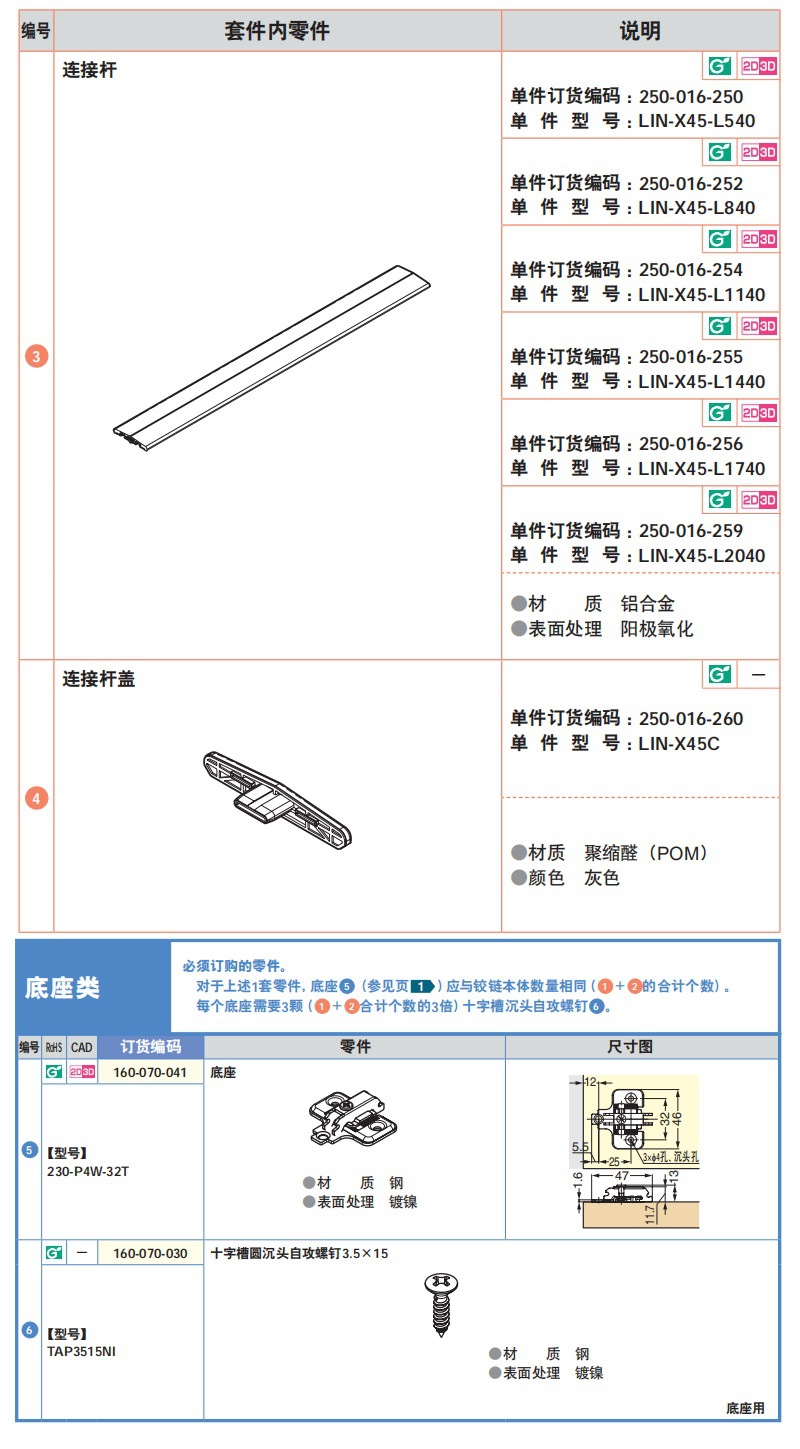 日本lamp蓝普巴士移门铰链平移门柜门五金移门配件带缓冲LIN-X450-阿里巴巴