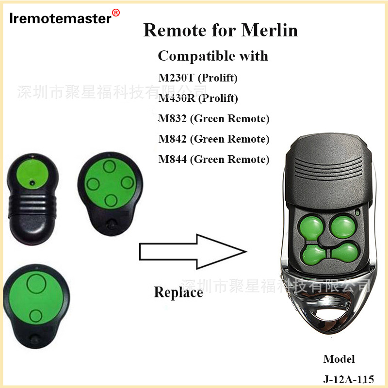 兼容 Merlin M844 M842 Remote 澳大利亚车库门遥控器-阿里巴巴