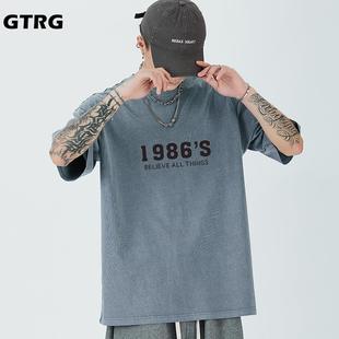 GTRG短袖2024年夏季新款简约个性logo潮牌印花宽松ins潮流休闲T恤-阿里巴巴