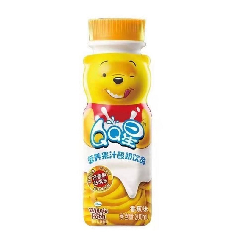 8月产QQ星维尼熊200ml*16瓶/整箱草莓香蕉味营养果汁酸奶饮品饮-阿里巴巴