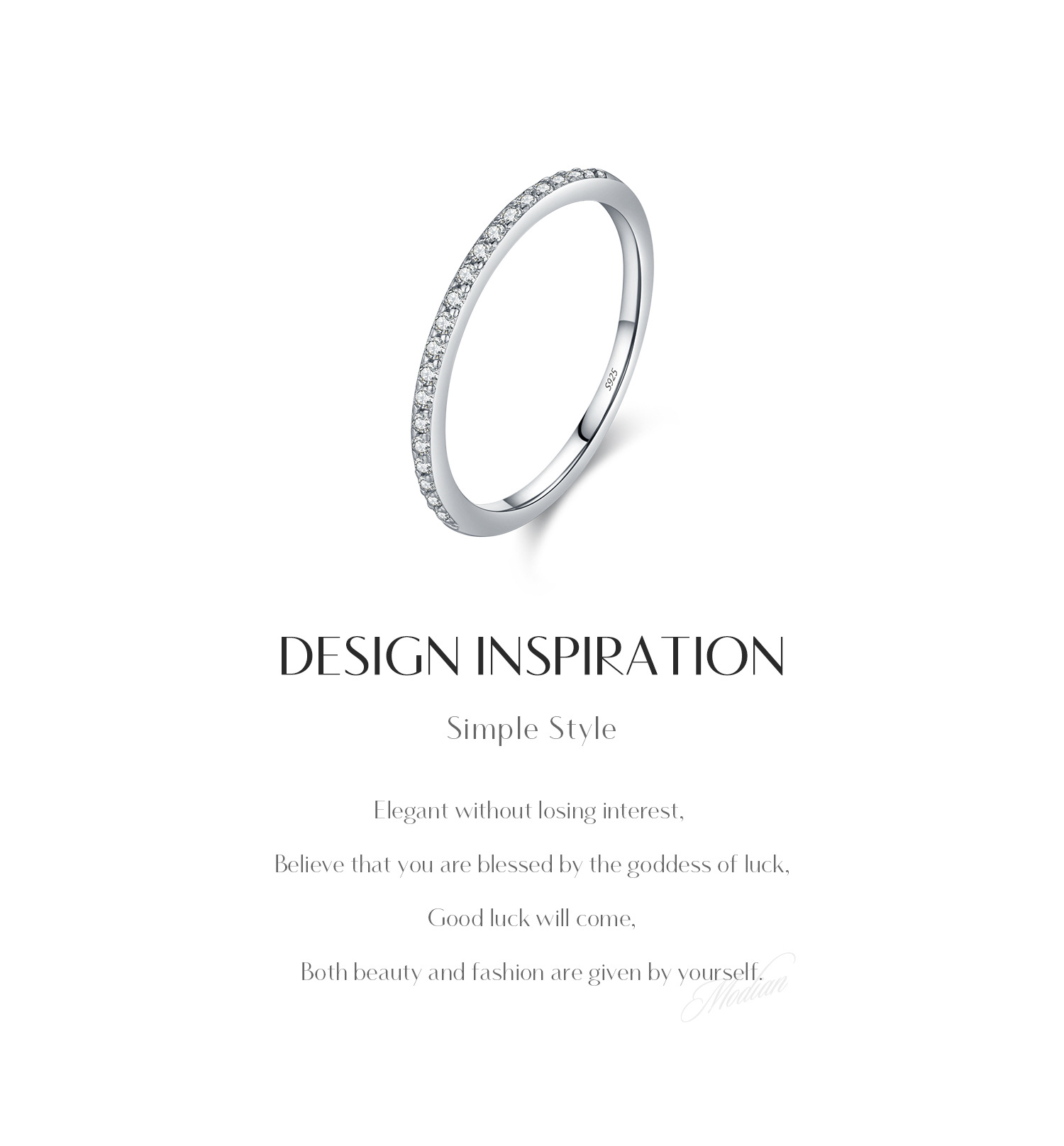 MODIAN摩典VVS1净度莫桑钻s925纯银网红风ins商务百搭排钻戒指女-阿里巴巴