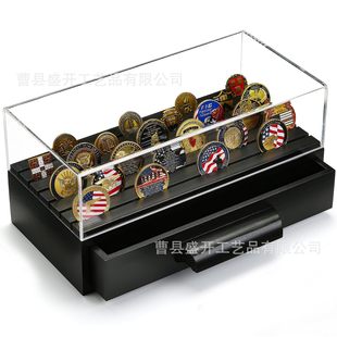 木制纪念币展示盒挑战者硬币收纳盒纪念币存储盒抽屉式纪念币木盒-阿里巴巴