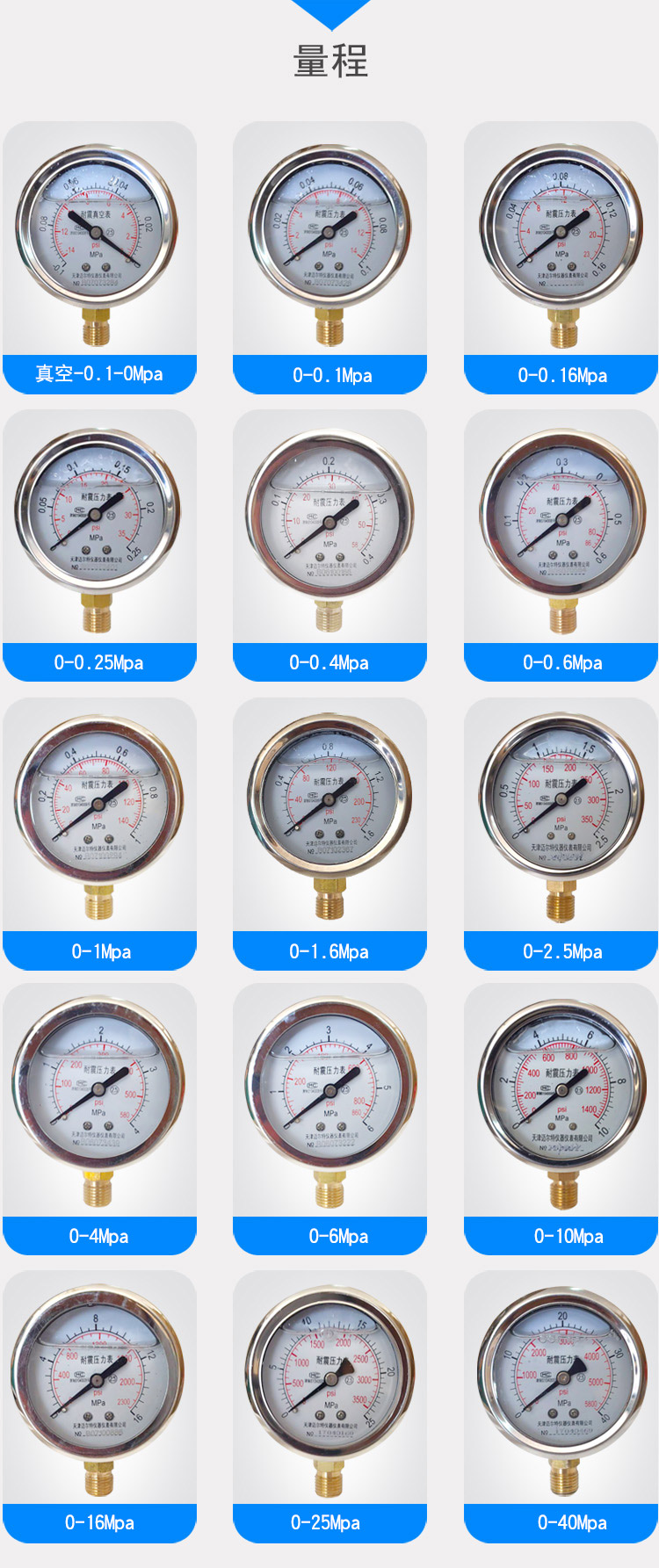 批发耐震压力表YN60水压油压液压表YN-60 0-0.6/1.6/2.5/25/40MPA-阿里巴巴