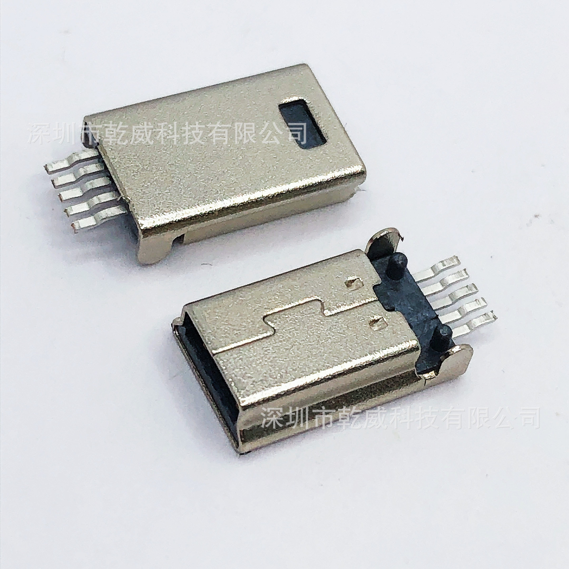MINI USB 5P 公头 90度沉板有柱SMT 前五后五 迷你沉板贴片连接器-阿里巴巴