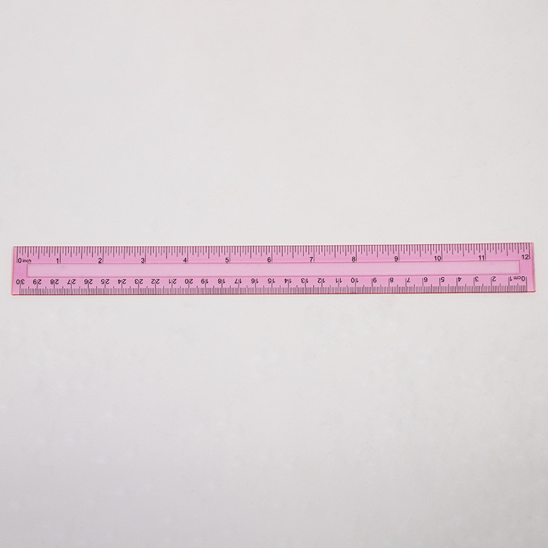 Supply 30cm Ruler Groove Plastic Ruler Color Transparent Ruler Plastic ...