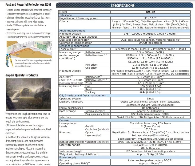Best Seller Original Japan Brand GM52 High Accuracy Total St-阿里巴巴
