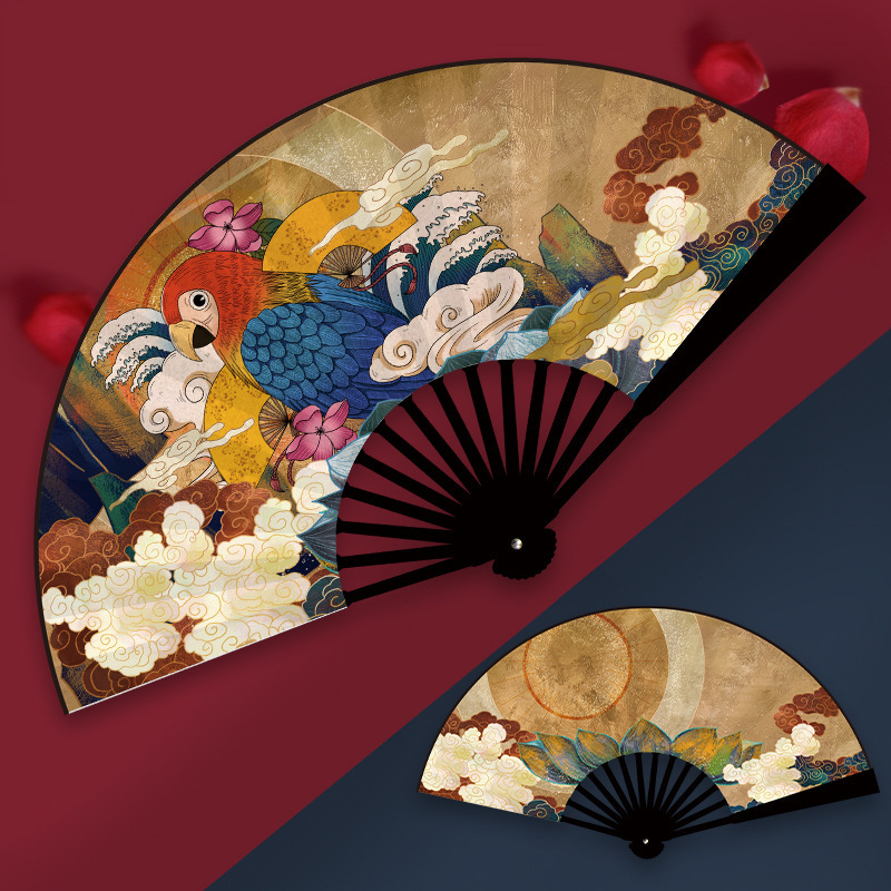 Guochao Chinese ancient fairy hanfu fan Shanhaijing series illustration ...