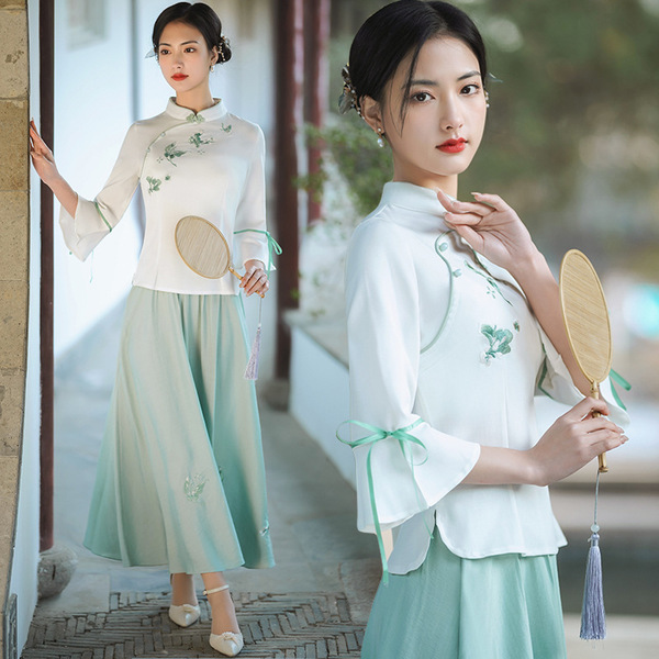 Elegant Chinese dress ancient traditional qipao tops hanfu cheongsam ...