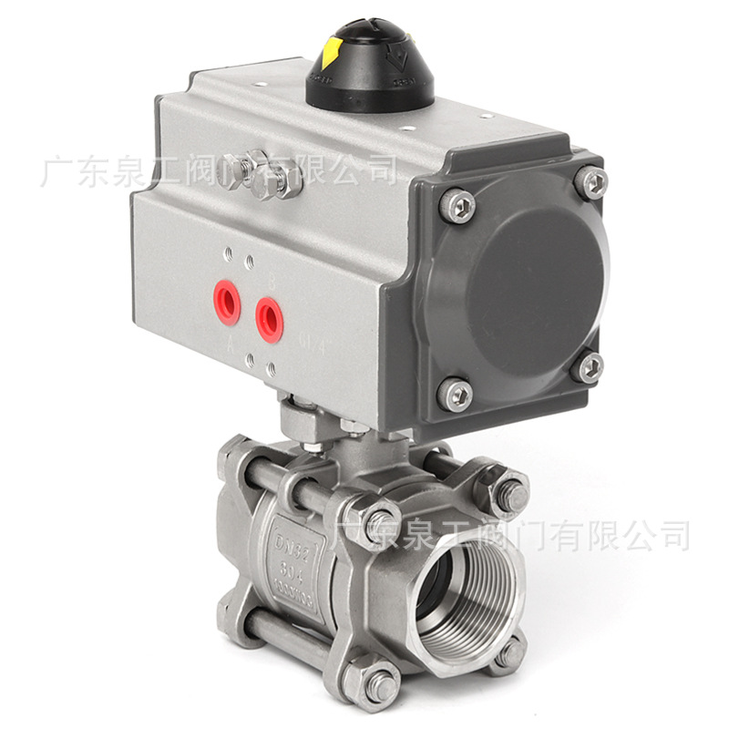 304不锈钢气动三片式丝口球阀Q611F-16P 3PC气动球阀内螺纹球阀-阿里巴巴