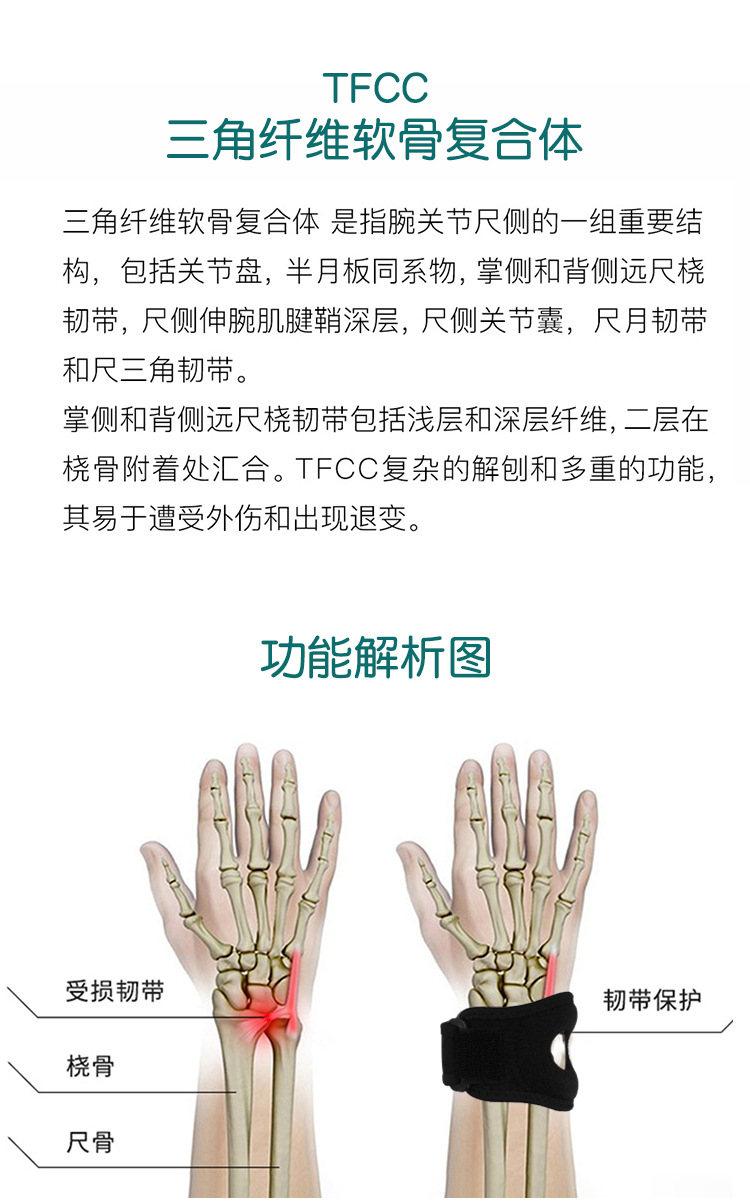 TFCC运护瑜伽护腕带健身防护硅胶减震绑带加压可调节护手腕带-阿里巴巴