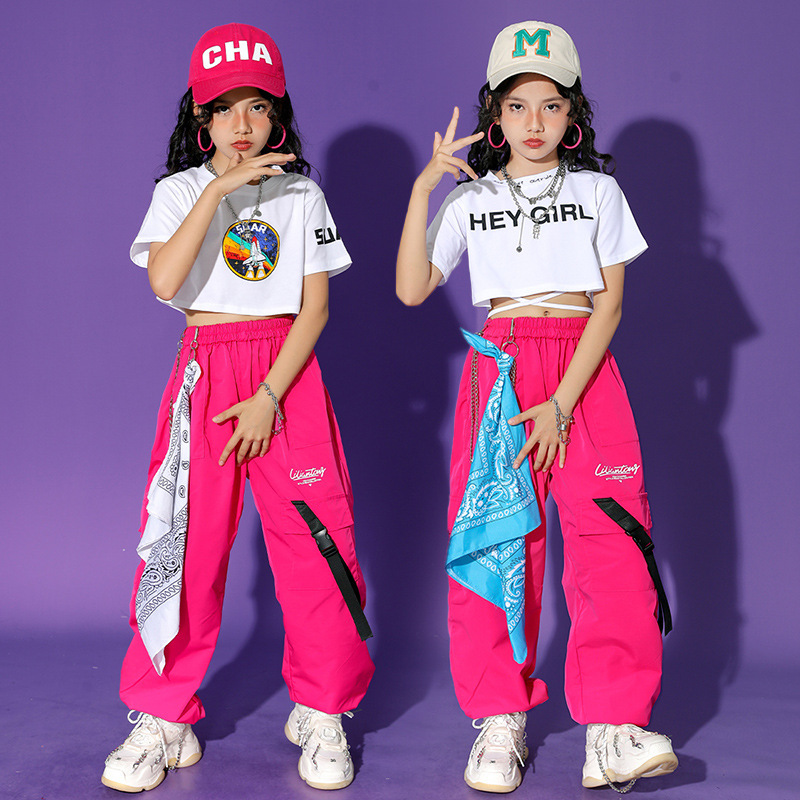 Children girls singers rapper hip-hop clothing girls jazz dance hip hop suit costumes Girls boys ...
