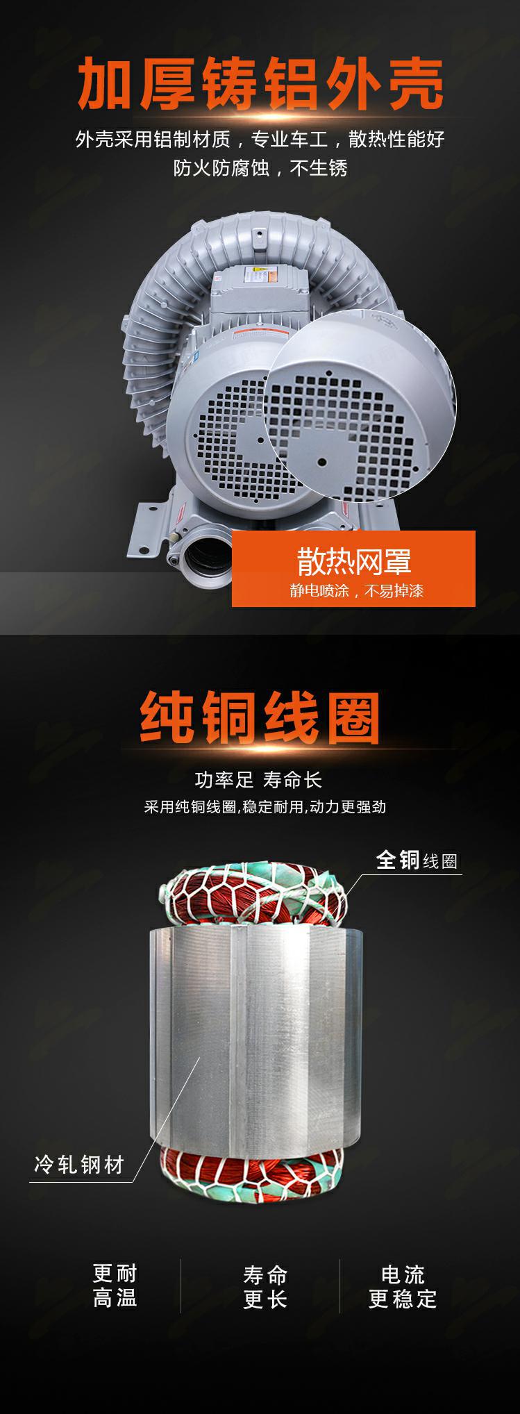 漩涡高压风机rb-51d-1 850W物料气体输送负压抽真空高压漩涡气泵-阿里巴巴