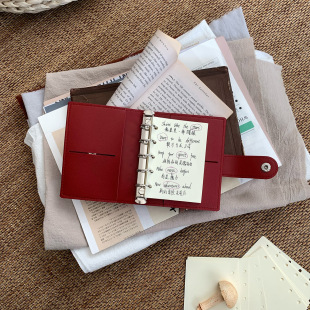 2025活页手帐本M5a7按扣活页本迷你笔记本子手账本随身小本皮面-阿里巴巴
