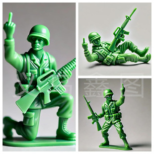 Funny Green Army Men Blue Navy Man Middle Finger Figures Cla-阿里巴巴