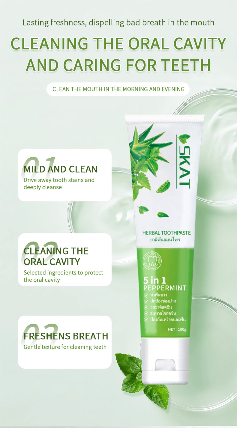 跨境全英文 SKAT herbal toothpaste 口气清新去牙渍草本牙膏批发-阿里巴巴