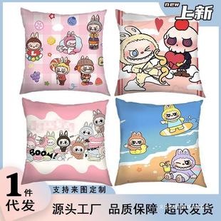 亚马逊新品可爱LABUBU拉布布周边办公室座椅垫沙发抱枕垫-阿里巴巴