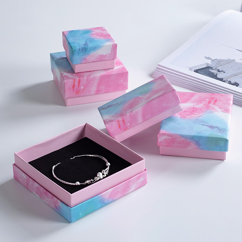 Exquisite Pink Color Jewelry Box Spot Multi-size Ring Earrings Necklace ...
