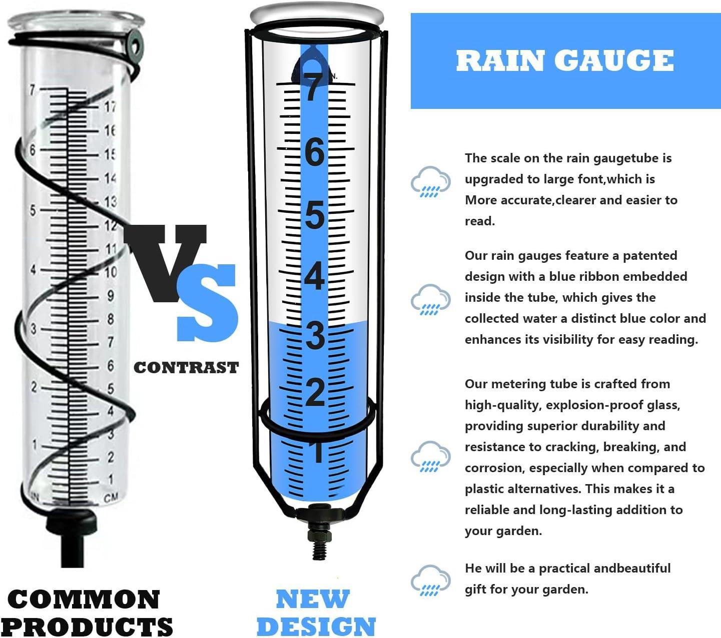 新款Rain Gauge雨量计户外防冻可调节高度可拆卸花园草坪雨量器-阿里巴巴