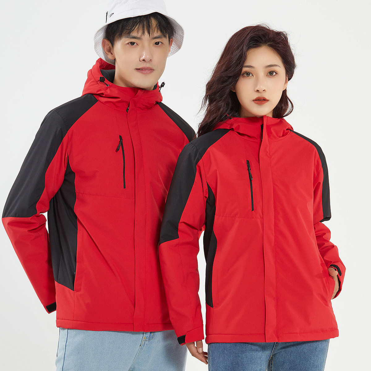 Fleece-lined jacket customized printed logo autumn and winter men's and ...