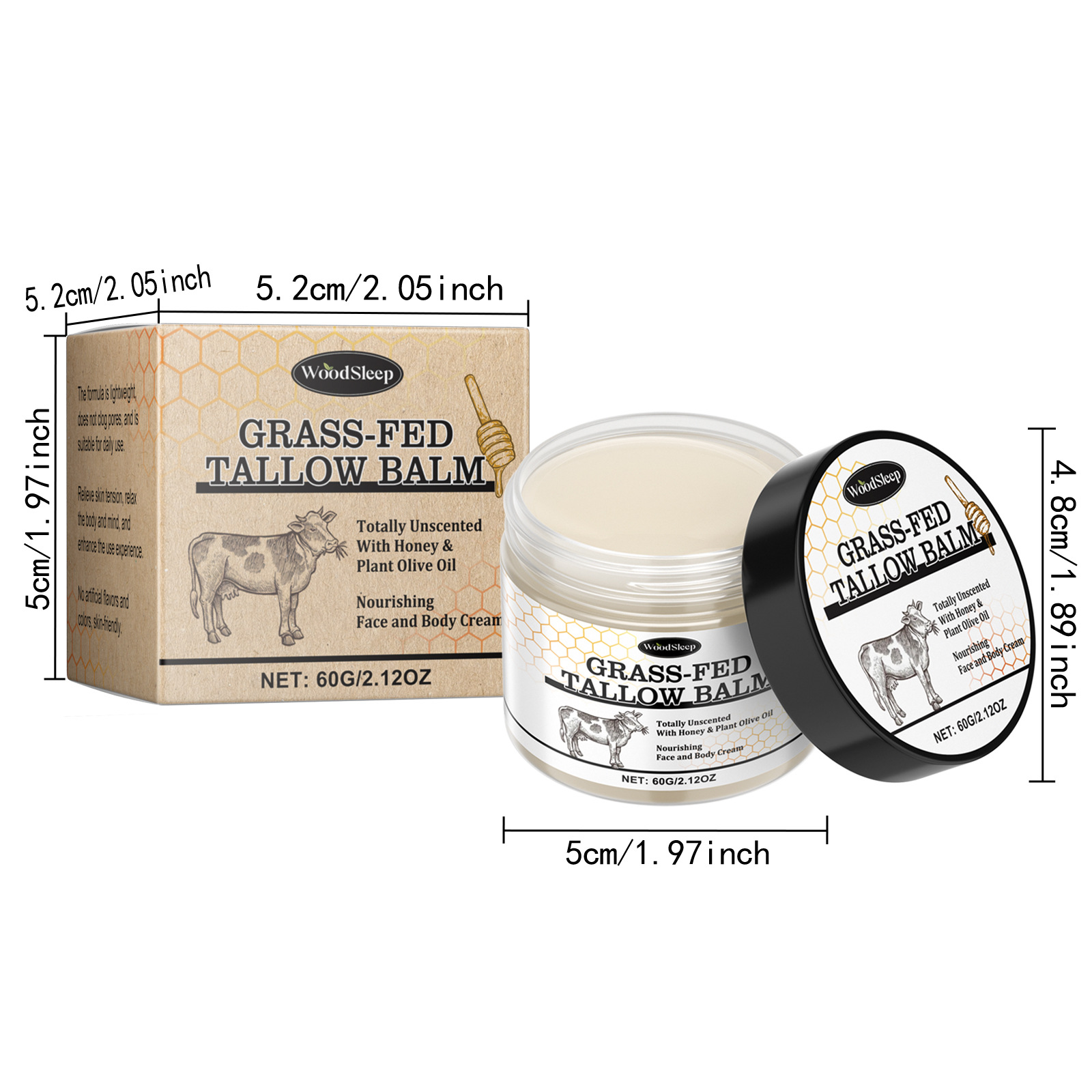 WOODSLEEP 牛油草饲保湿霜 皮肤滋养肌肤弹性水嫩有光泽-阿里巴巴