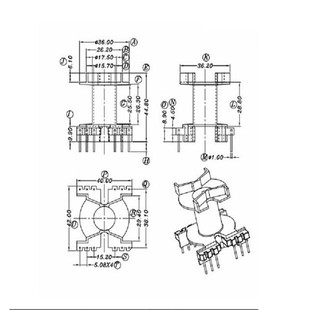 PQ4040变压器骨架 PQ4040立式骨架BOBBIN 6+6-阿里巴巴
