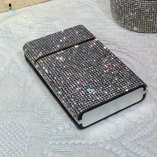 1PC Elegant Black Glitter Flip-Top Cigarette Case for Women-阿里巴巴