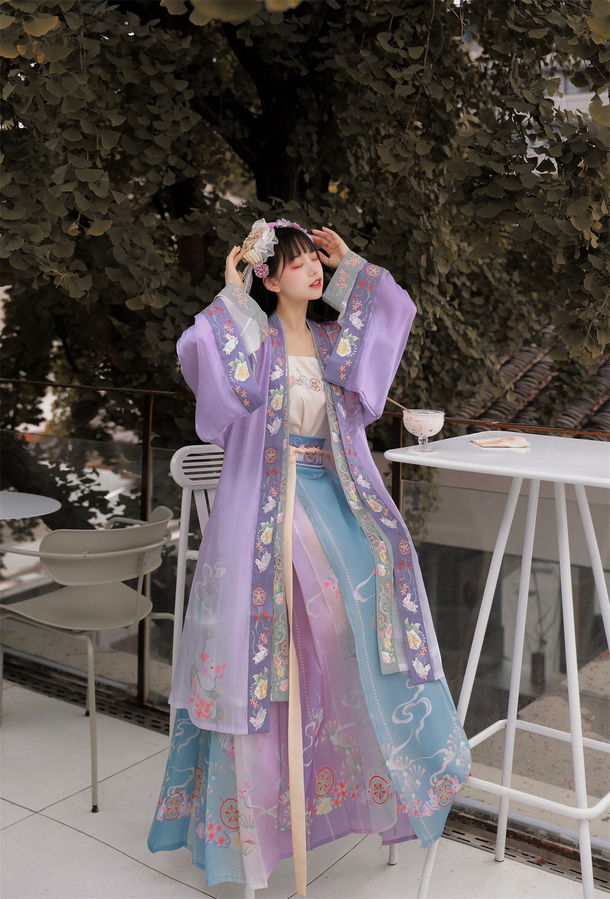 原创设计新款兔儿飞中国风汉服女复古外褙子马面裙四件套8270-阿里巴巴