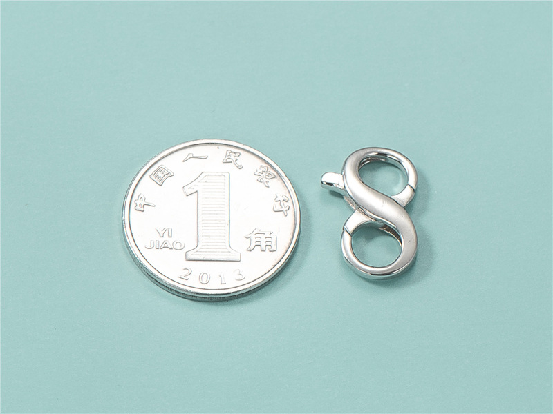 S925纯银电镀S扣8字弹簧扣双环扣配件DIY串珠手链项链尾扣连接扣-阿里巴巴
