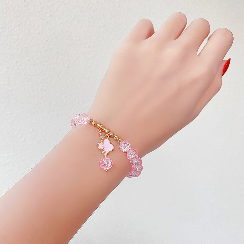 Cartoon children bracelet female baby cute girls princess glass beads ...