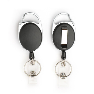 伸缩钥匙扣 带背夹易拉扣钥匙环 防丢防盗钥匙绳扣 户外登山扣-阿里巴巴