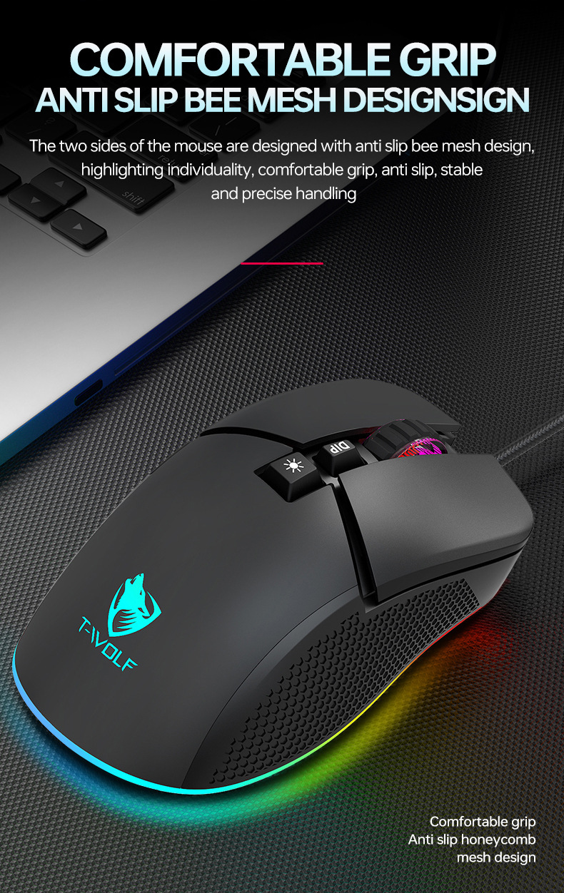 T-WOLF新款雷狼G590电竞游戏鼠标 RGB跑马灯机械有线鼠标现货源头-阿里巴巴