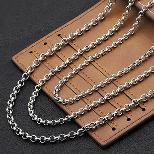 S925纯银O字链复古男女泰银长款毛衣链可搭配吊坠3m~5m珍珠链项链-阿里巴巴